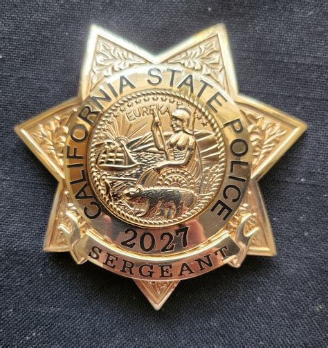 Collectors Badges Auctions California State Police Sergeants Badge