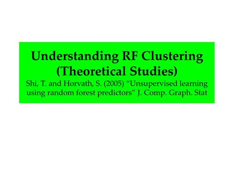 Ppt Unsupervised Learning With Random Forest Predictors Applied To Tissue Microarray Data