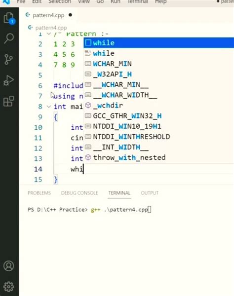 number pattern using c 4 c programming with me youtube