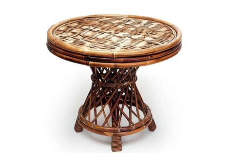 Isolated Small Cane Table With Clipping Path Premium Ai Generated Image