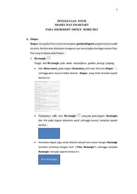 Penggunaan Fitur Shapes Dan Smartart Pada Microsoft Office Word 2013 Docx