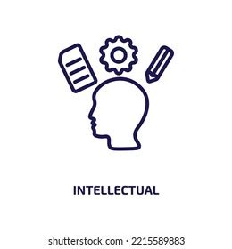 Intellectual Icon Education Collection Thin Linear Stock Vector
