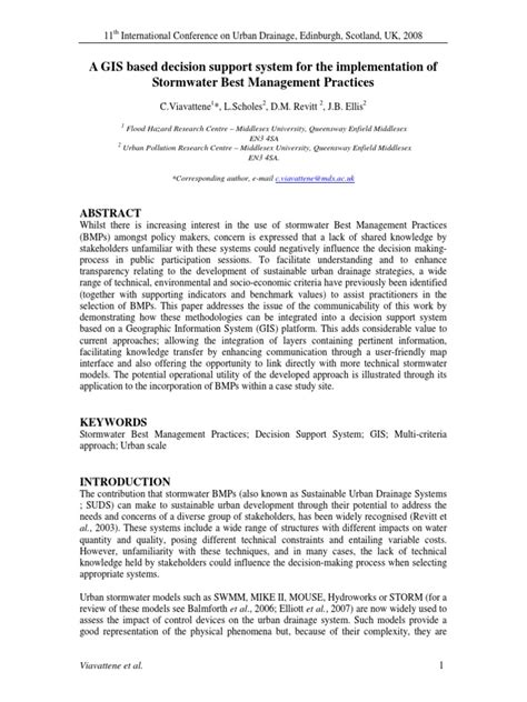 a gis based decision support system for the implementation of sw bmps
