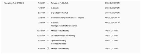 Operation Delay Incorrect Address Need Help Rfedex