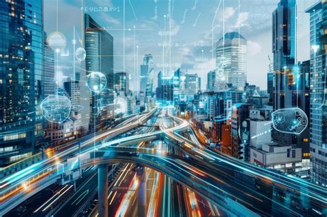premium photo a futuristic metropolis governed by ai algorithms