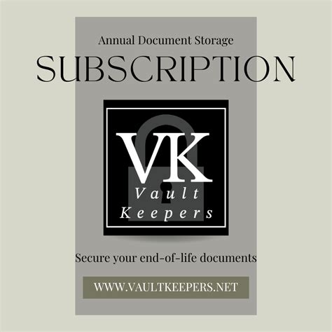 New Annual Subscription - Vault Keepers