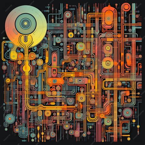 premium photo colorful abstract computer circuit illustration