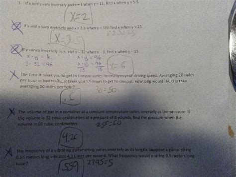 solved if x and y very inversely x 1 when y 11 find x