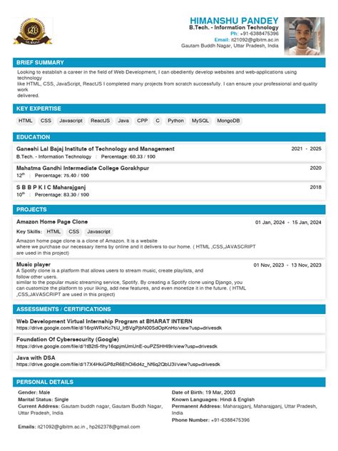 himanshu pandey resume pdf web development cyberspace