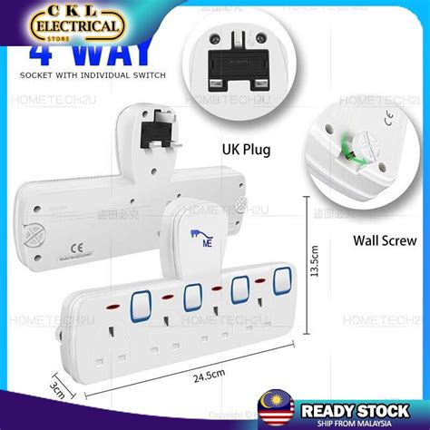 ME Wall Extension Plug Socket T Adaport Extantion Multiple Wall Socket Power Socket Gantung