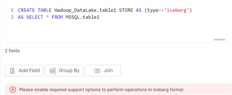 Ctas Produce Error Message V2120 Dremio