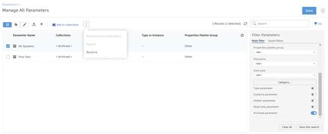 How To Unarchive Parameters In Autodesk Construction Cloud Parameter