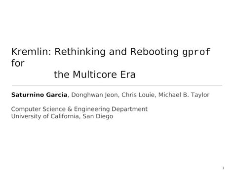 ppt kremlin rethinking and rebooting gprof for the multicore era dokumen tips