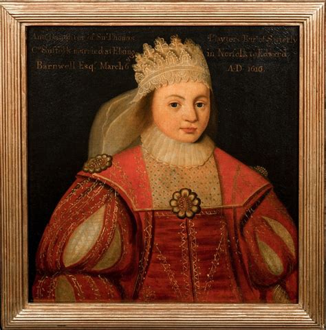 Proantic Portrait Of Ann Barnwell Née Thomas Of Norfolk Dated 161