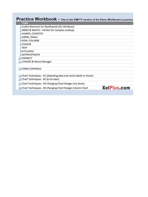Practice Demo Workbook Dashboard Empty Sv Download Free Pdf Control Key Keyboard Shortcut