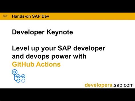 Free Video Developer Keynote Github Actions From Sap Class Central
