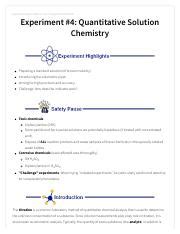 Quantitative Solution In Chemistry Preparing Standard Solution