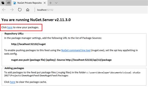 Connecting On Premiseprivate Nuget Packages Or Feed Url In Source Code