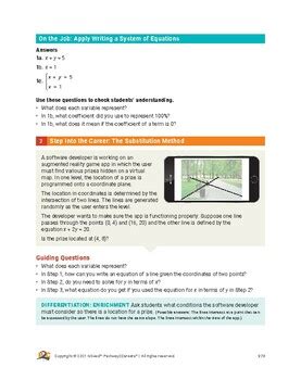 Writing And Solving Systems Of Linear Equations Teacher Edition