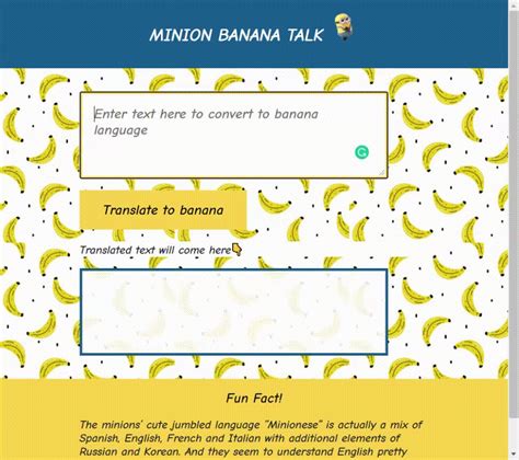 Minion Banana Language Translation