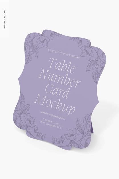 Premium Psd Table Number Card Mockup Perspective