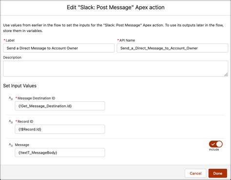 send a direct slack message using flow automation champion