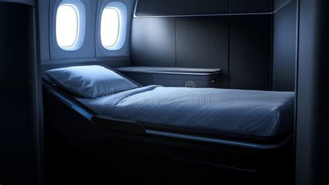 First Class Cabin Interior With Bed Setup For Comfortable Travel