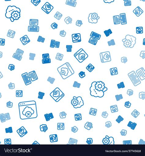 Set Line Failed Access Cloud Storage Cloud Vector Image