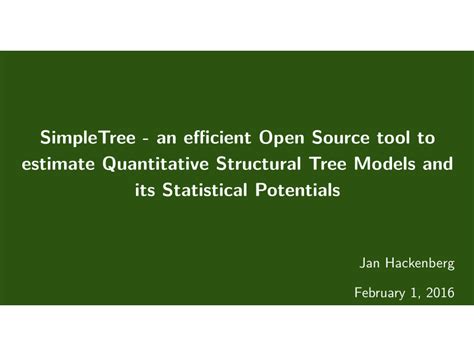 Pdf Simpletree An Efficient Open Source Tool To Estimate Quantitative Structural Tree Models