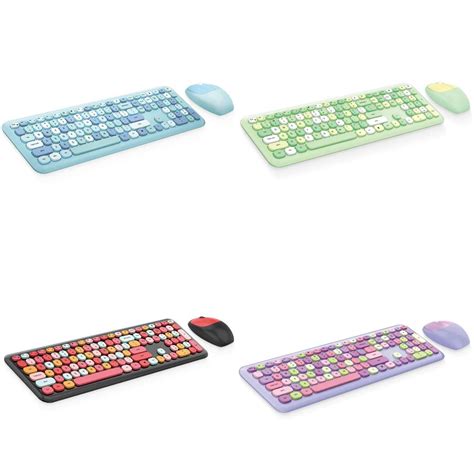 Dufderia 666 Keyboard Mouse Combo Wireless 2 4g Mixed Color 110 Key Keyboard Mouse Set With