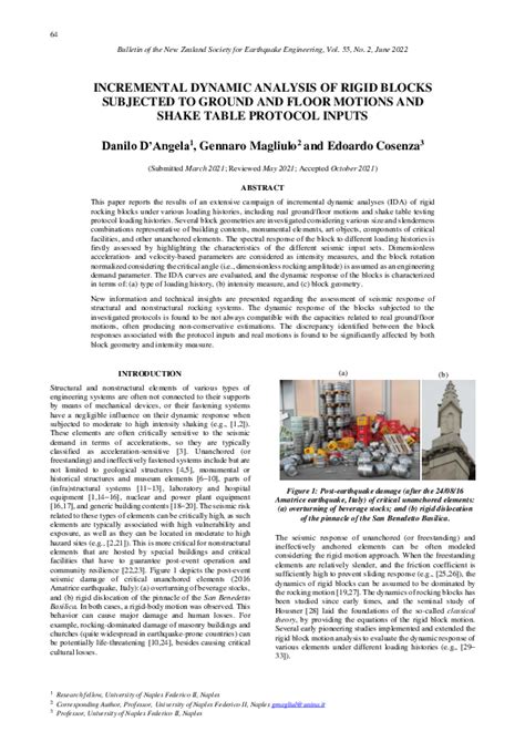 Pdf Incremental Dynamic Analysis Of Rigid Blocks Subjected To Ground
