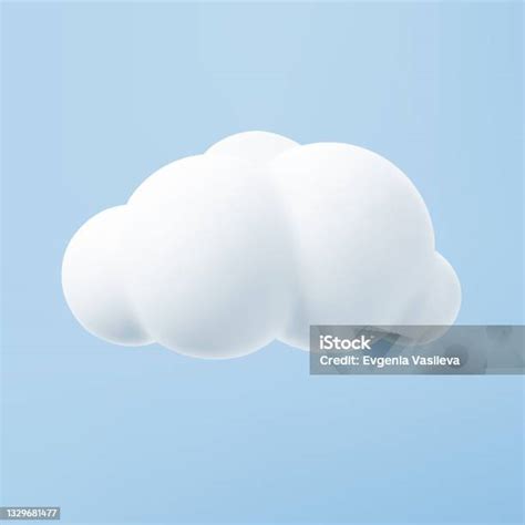 파란색 배경에 흰색 3d 구름이 분리되어 있습니다 파란색 하늘에 부드러운 둥근 만화 솜털 구름 아이콘을 렌더링합니다 3d 기하학적 모양 벡터 일러스트레이션 3차원 형태에