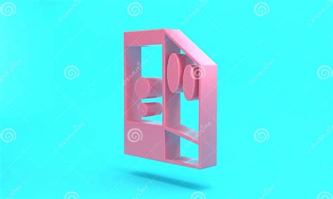 Pink Case Of Computer Icon Isolated On Turquoise Blue Background Computer Server Workstation