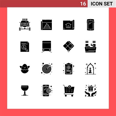Set Of 16 Modern Ui Icons Symbols Signs For Android Smart Phone Journalism Phone Map Editable