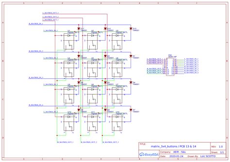 Matrix 3x4 Buttons EasyEDA Open Source Hardware Lab