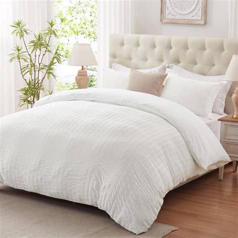 Cozyide White Duvet Cover Full Size 3 Pieces Bedding Duvet