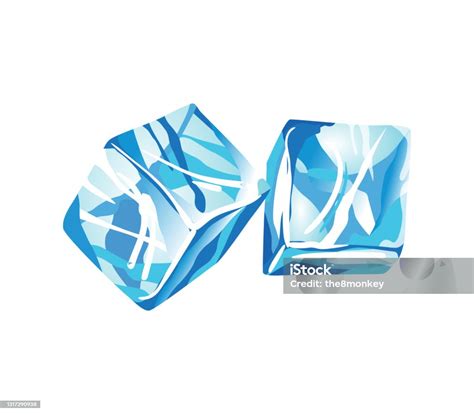 물 얼음 큐브 아이콘 냉동 물 입자 파란색으로 반투명 얼음 큐브 세트 사실적인 푸른 고체 물 0명에 대한 스톡 벡터 아트 및 기타 이미지 Istock