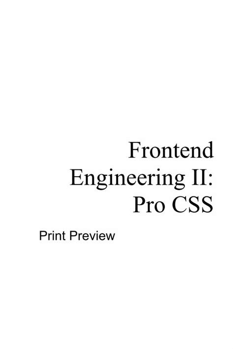 Pdf Frontend Engineering Ii Pro Css Martinrinehart