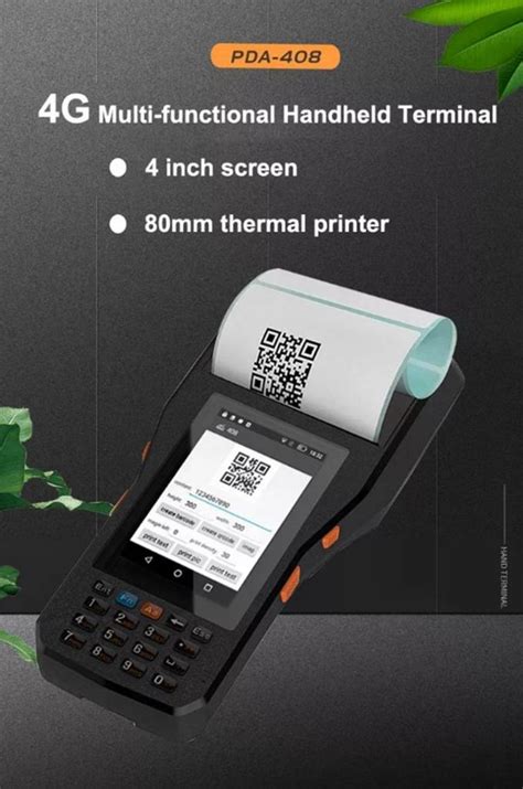 Rugged Industrial Andriod Pda Rfid Uhf Reader Fingerprint 1d 2d Barcode Scanner 80mm Printer