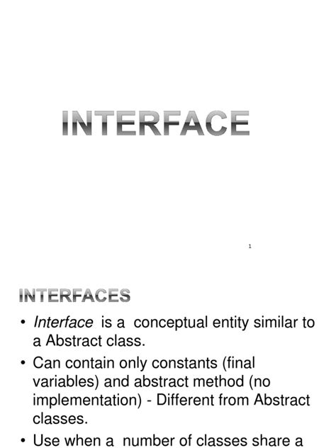 Abstract Interface Ppt Java Pdf Class Computer Programming