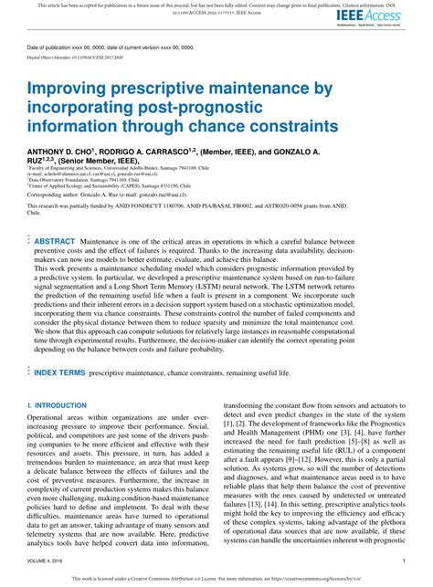 Pdf Improving Prescriptive Maintenance By Incorporating Post