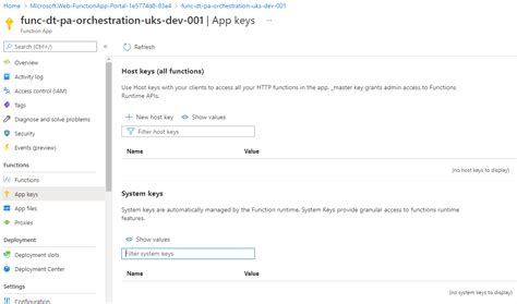 function app host keys not created on arm deployment microsoft qanda