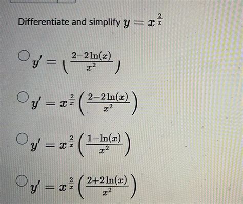 [answered] differentiate and simplify y x og 2 21 2 y 2 oy z 2 21m y x