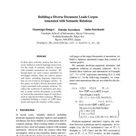 Building A Diverse Document Leads Corpus Annotated With Semantic Relations Acl Anthology