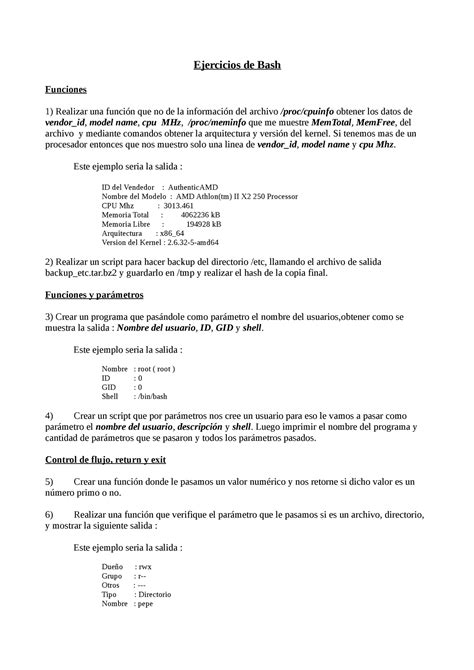 2 Ejercicios Bash Hgfhgfhfgetreretre435453 Ejercicios De Bash Funciones Realizar Una Función