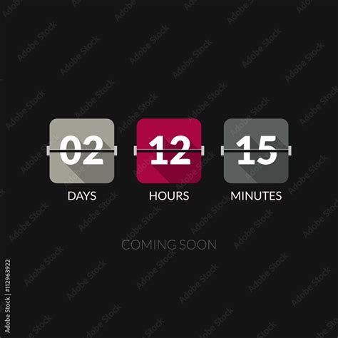 Flip Countdown Timer Vector Clock Counter Flat Style Stock Vector