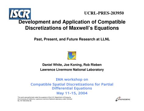 Pdf Development And Application Of Compatible Discretizations Of Maxwells Equations