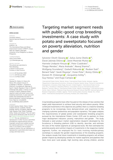 pdf targeting market segment needs with public good crop breeding