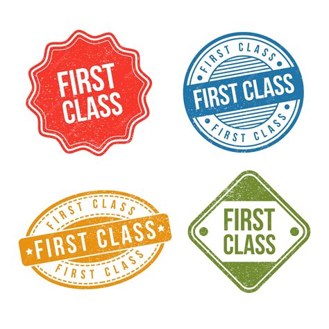 Flat Design First Class Label Design Free Vector