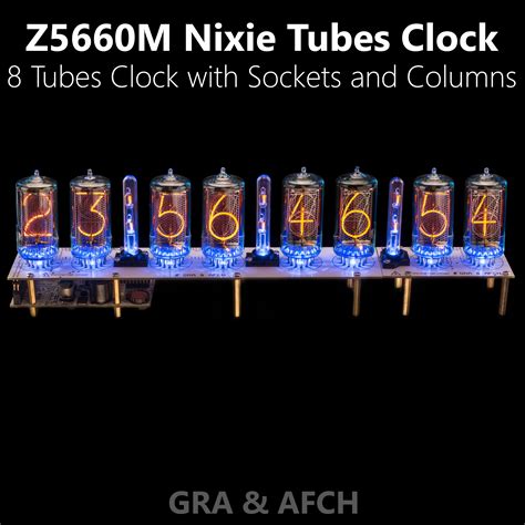 Z5660m Nixie Clock With Sockets And Dots [smf Rgb Usb Tunes] Tubes Columns Temp Sensor